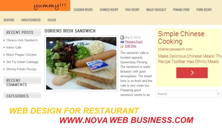 Web Design Restaurant – Nova Web Design Penang | Web Developer Penang| Mobile Apps Penang